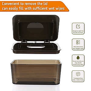 Whiidoom Baby Wipes Dispenser, Wipes Holder Dustproof Wipes Container Case Keep Wipes Fresh and Moist (Dark Brown)