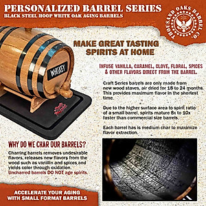 Personalized 20 Liter Oak Aging Barrel (5 gallon) with Stand, Bung and Spigot | Age Cocktails, Bourbon, Rum, Tequila, Beer, Wine and More! | Laser Engraved P5 Custom Whiskey Barrel Design