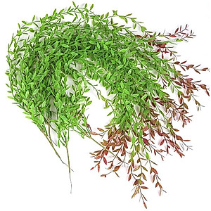 5Pcs Artificial Vines, Fake Greenery Garland Willow Leaves, Hanging Ivy Garland for Wedding Party Home Garden Wall Backdrops Decor