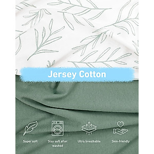 Babebay 2-Pack Mini Crib Sheets, Pack and Play Sheets Fitted for Pack N Play Mattress and Playard, Soft Jersey Knit Cotton for Baby (Sage Green)