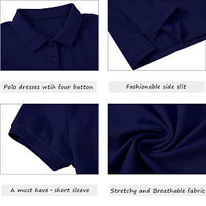 MoFiz Ladies Tennis Dress Dry Fit for Summer Moisture Wicking One Piece Activewear Navy S