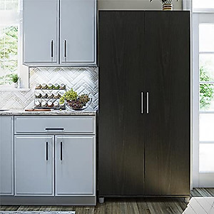 SystemBuild Evolution 36" Utility Storage Cabinet, Black Oak