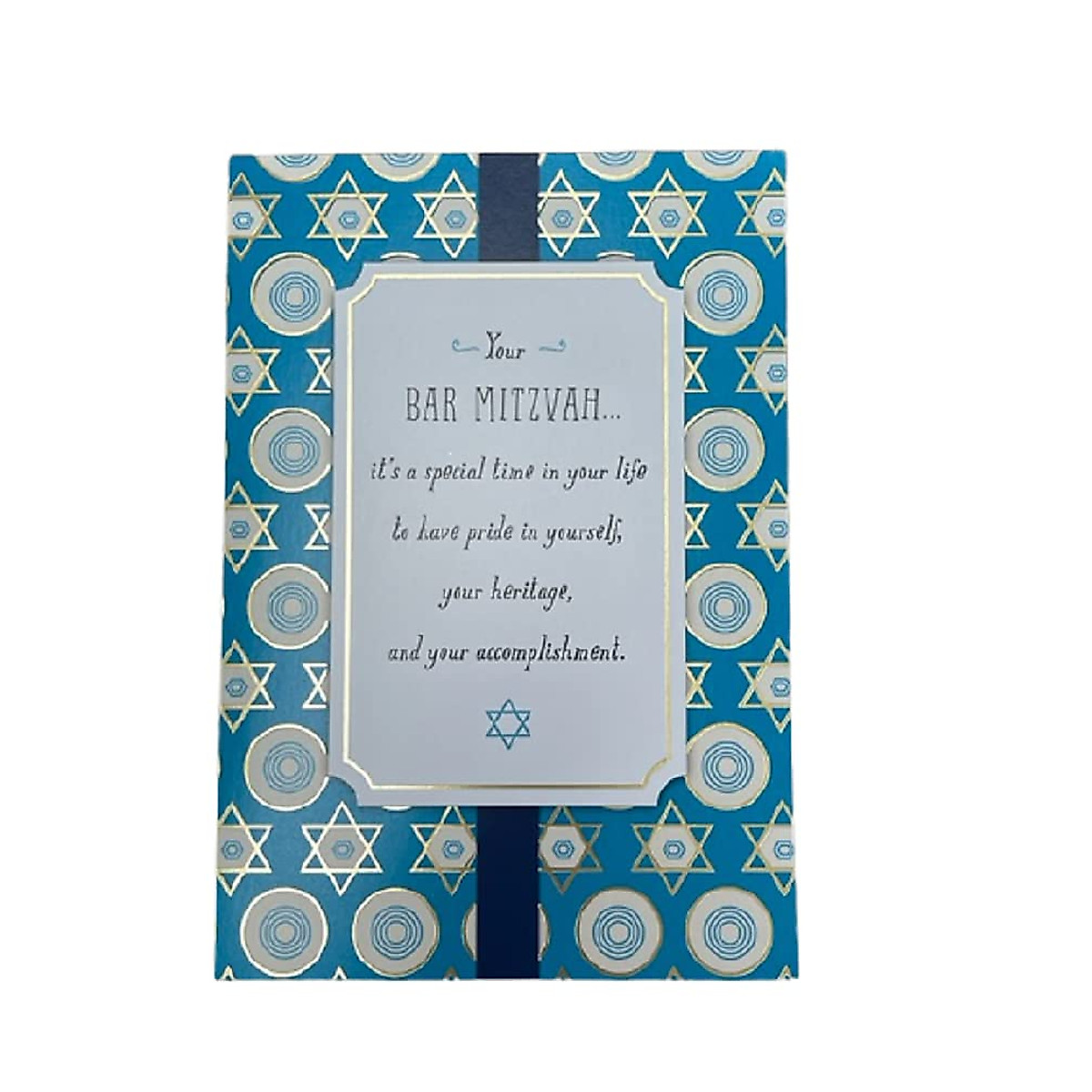 Multicolor Religious Jewish Bar Mitzvah Boy Paper Greeting Card (Comes with envelope-1 Card)