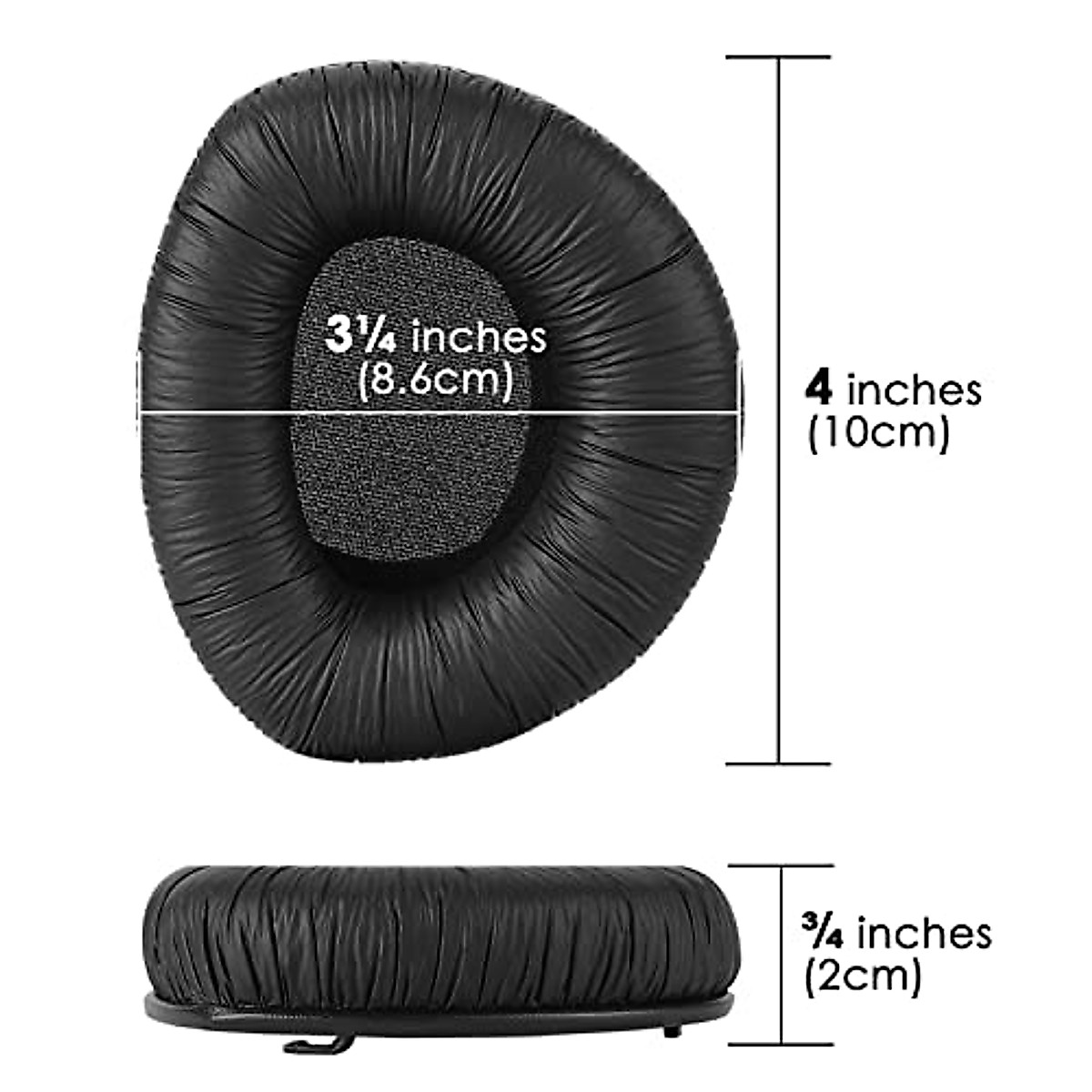 Replacement Ear Pads for Sennheiser RS160, HDR160, RS170, HDR170, RS180, HDR180 Headphones Replacement Ear Cushions, Ear Covers, Headset Earpads (Leatherette/Black)