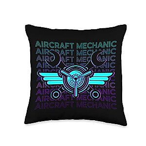 Aircraft Mechanic Gifts Airplane Aircraft Mechanic Throw Pillow, 16x16, Multicolor