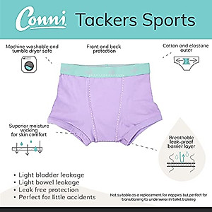 Conni Kids Training Boxer Pants | Soft Shorts Reusable Toddler Potty Training Underwear | Waterproof Easy Pull Up Youth Incontinence Bubble Gum Sizes 4-6
