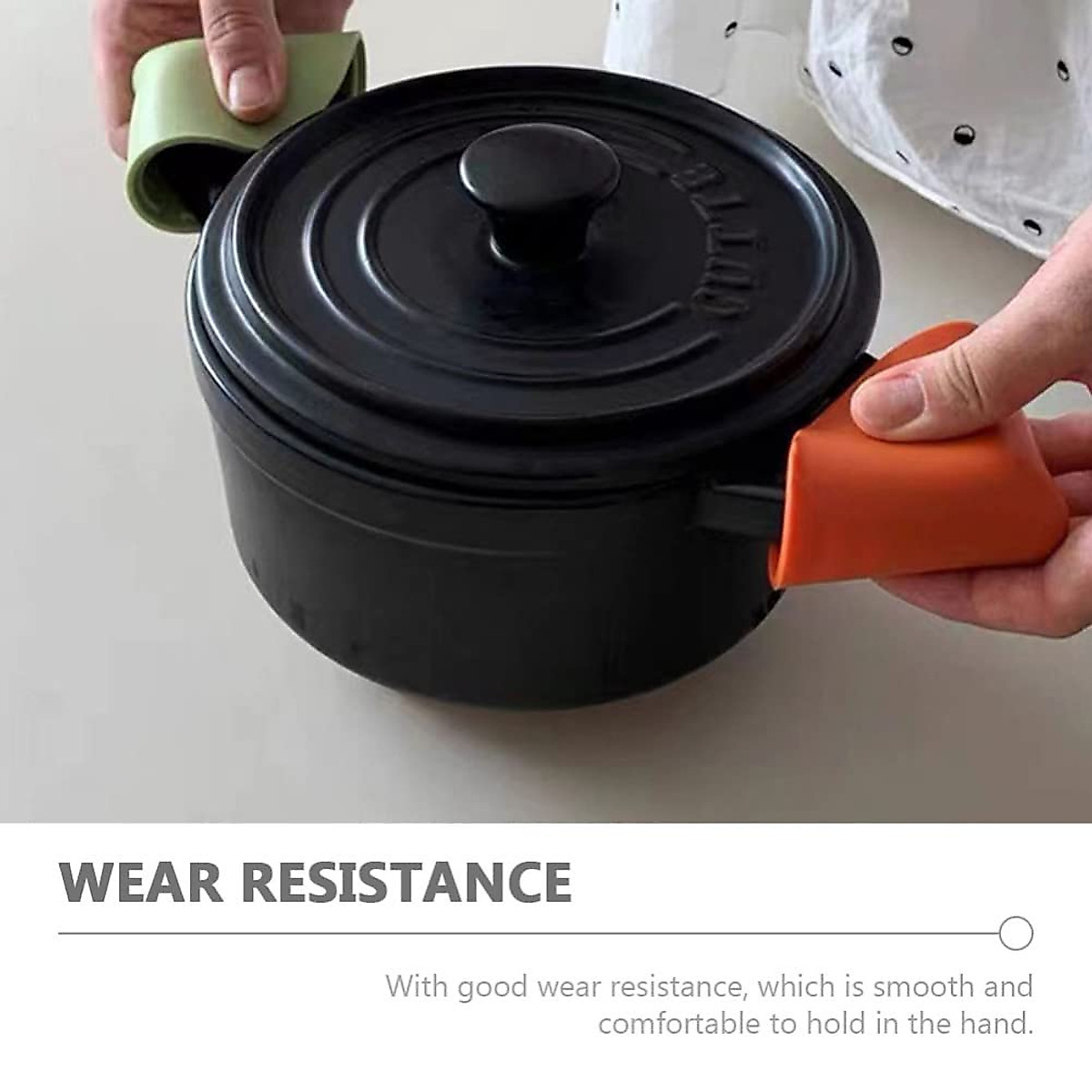 Hemoton 1 Pair Silicone Handle Holder Triangle Assist Hot Handle Holder Non Slip Pan Pot Holders Cover Heat Resistant Pot Sleeve Grip Cookware Handle for Frying Cast Iron Skillet Metal Pan Orange