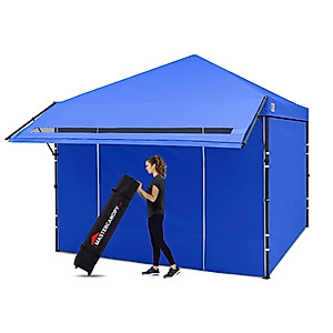 MASTERCANOPY Pop up 10x10 Canopy Tent with Awning and Sidewalls, Blue