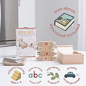 Wooden Reading Blocks Montessori Toy for Toddlers - Preschool Educational Alphabet Puzzle Manipulatives & Learning Games for Boys & Girls - Kids Love Learning with Our CVC Phonics Activity