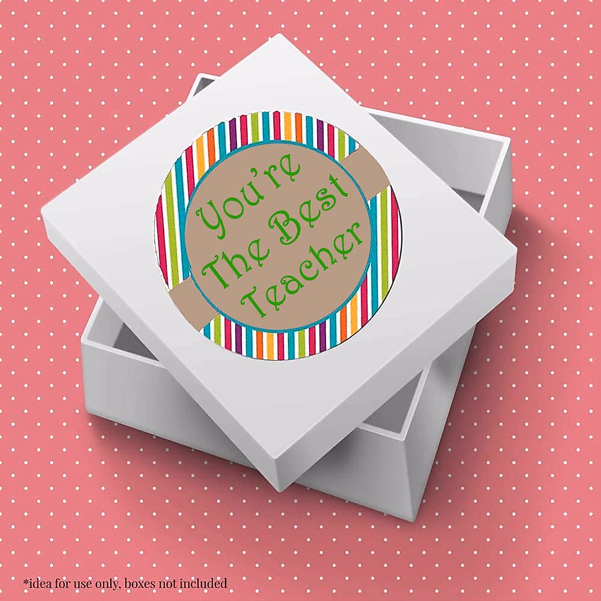 You are The Best Teacher Sticker,2 Inch Teacher Appreciation Thank You Sticker Labels for Envelope Seals & Gift Bags(500PCS/ROLL)