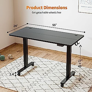 BANTI B-DJ-55BK Standing Desk, 55 inch, Black