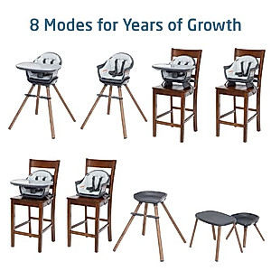 Maxi-Cosi Moa 8-in-1 Highchair, Machine Washable, Compact, Lightweight Design, Essential Graphite