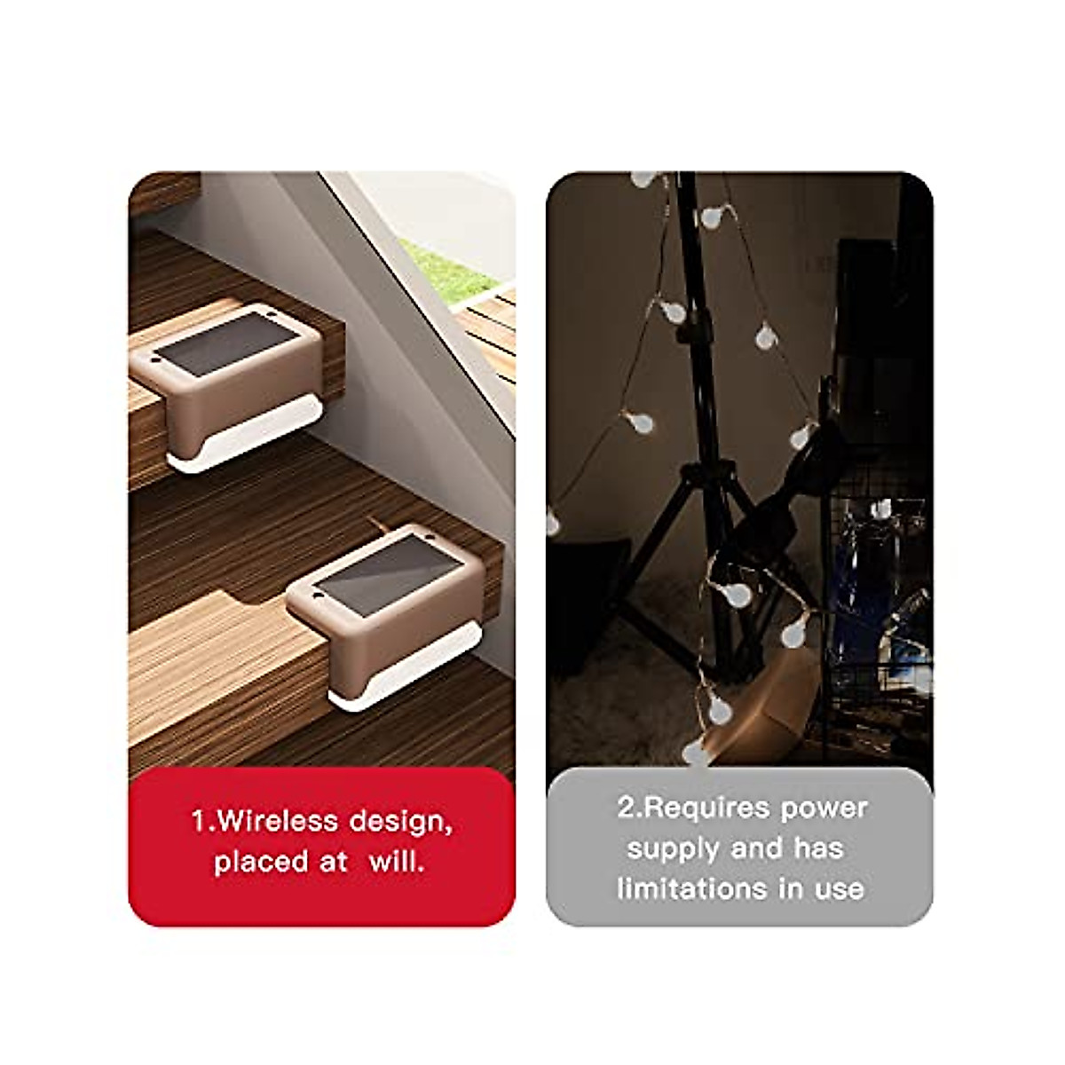 BLEAKTEIR 16Pack Solar Deck Lights LED Step Fence Lights Indoor/Outdoor Waterproof Stair Lights Motion Sensor Wireless Battery Operated Use for Wall, Patio, Garden, Yard and Driveway etc(Warm White)