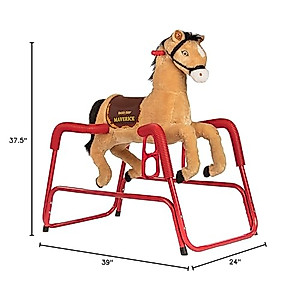Rockin' Rider Maverick Plush Spring Horse , Brown , Large