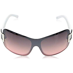 Southpole womens 1019sp Fashionable Oversized UV Protective Shield Sunglasses for Women Trendy Gifts Women 170 mm, White & Pink, mm US