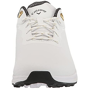Callaway Women's Coronado v2 SL Golf Shoe, White/Gold, 7.5