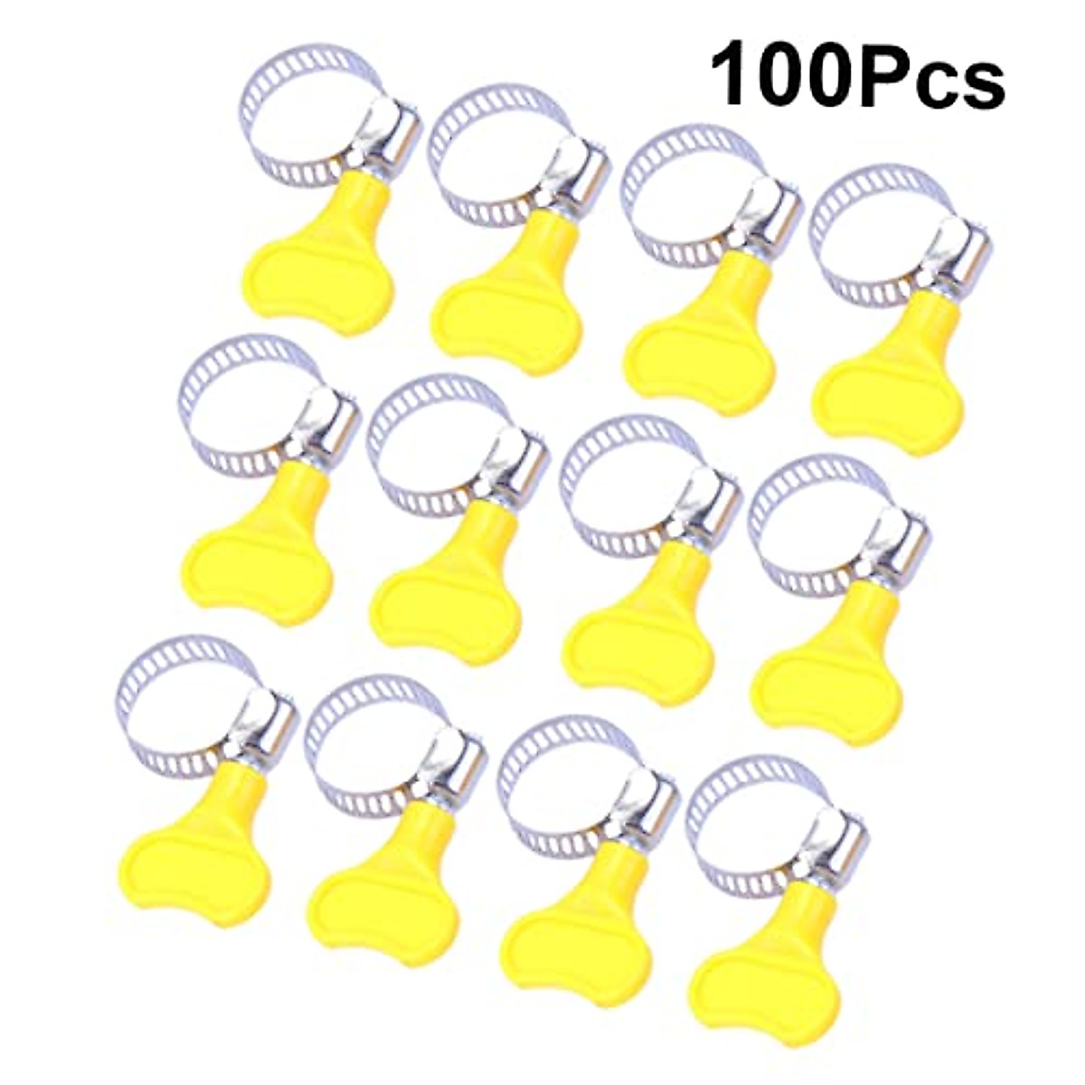 TEHAUX 100pcs Worm Drive Clamp Gear Clamp Gears Gears Gears Hose Band Hose Clip Drive Pipes Heavy Duty Clamps Worm Clamp Hose Clamps Stainless Steel Home Use Clamp American Style Pipeline