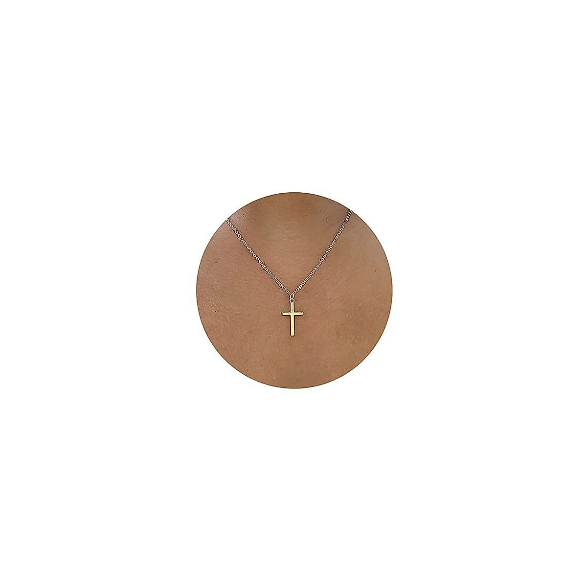 Tewiky Cute Necklaces for Women, Simple Gold Cross Necklaces 18k Gold Plated Cross Pendant Choker Necklaces Dainty Cute Necklaces Aesthetic Gold Jewelry Gifts for Women