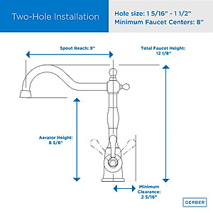 Gerber D401157 Kitchen Faucet, Chrome