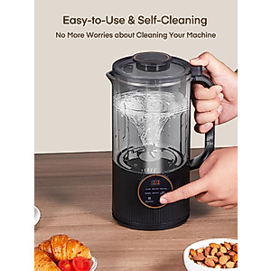 FOHERE 35oz 6 In 1 Nut Milk Maker, 1000ml 800W Automatic Cow Milk Maker Machines Plant-Based Milk, Soy, Oat, Juice, Baby Food, With 12H Timer/Self-Clean/Keep Warm/Boil