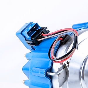 MAS Ignition Distributor w/Cap & Rotor compatible with Ford 351C 351M 400 429 460 HEI 65,000 Volt Coil KA-1046013 PE332U JM6506BL 351CBLHEI0 (BLUE)