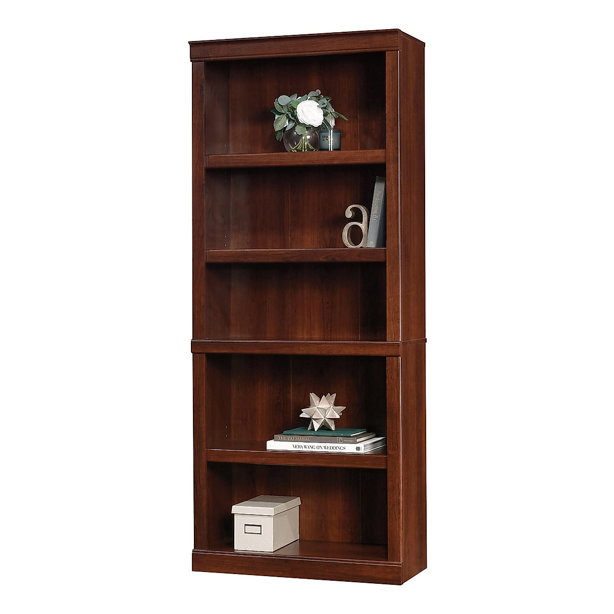 Realspace® 72"H 5-Shelf Bookcase, Mulled Cherry