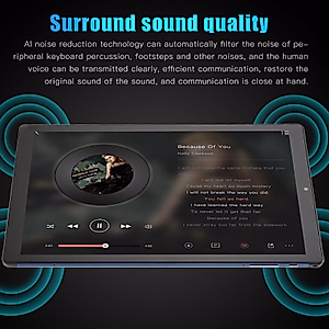 Kufoo Gaming Tablet, Blue Octa Core CPU 4G RAM 64G ROM 5000mAh IPS Screen 10 Inch Tablet for Travel (US Plug)