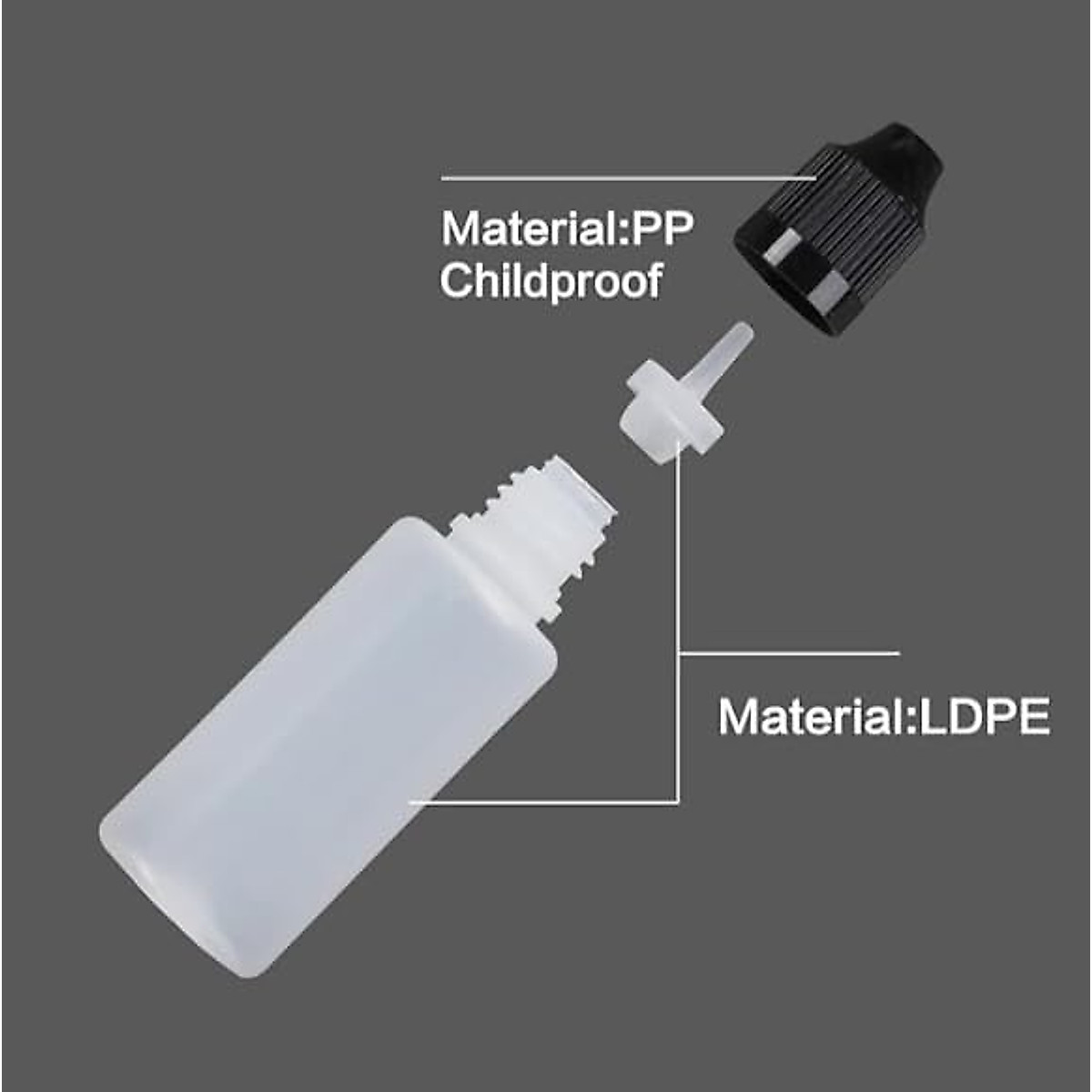 Caribbean Coastal Delights 1/2 oz (15ml) LDPE Plastic Thin Tip Dropper Bottles, Small Empty Squeeze Dropper Bottles - Solvents, Essential Oils, Eye drops, Saline, Arts and Crafts -BPA Free -pack of 5