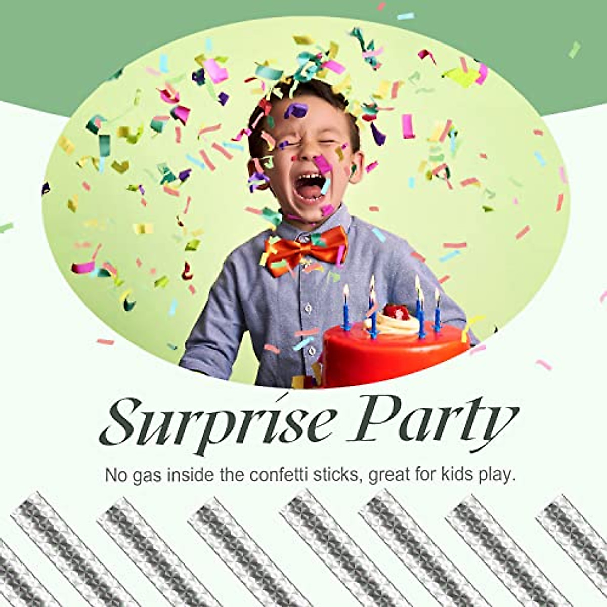 20Pack Colorful Confetti Wands Tissue Paper Flick Flutter Sticks for Wedding Celebrations, Anniversary, Birthday Party, 7.8inch Confetti Popper