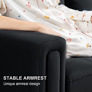 Belffin Velvet Reversible Sectional Sofa with Chaise Convertible L Shaped 4-seat Sectional Couch with Storage Ottoman Black