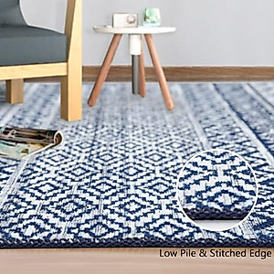 GAOMON 2' x 12' Runner Rug Extra Long Hallway Runner Rug Washable Indoor Runner Rug Non-Slip Kitchen Runner Rug Geometric Runner for Living Room Bedroom Laundry, Navy 2'x12'