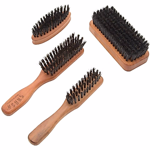Made in Germany - SHASH Smooth 100% Boar Bristle Beard Brush, Naturally Conditions and Softens Hair - Portable, Eases Itch and Irritation, Supports Healthy Growth, Eco-Sourced