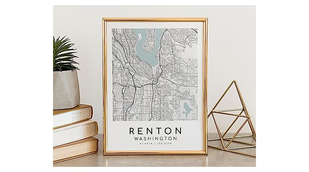 RENTON City Map Print - Unique Gift Idea for Her