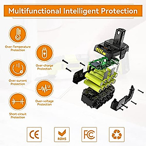 VANON 7.0Ah P108 18v Replacement for ryobi 18v Battery 2 Pack Lithium Ion High Capacity Batteries Compatible with P108 P102 P103 P104 P105 P106 P107 P109 P122 BPL18151 BPL1820 Cordless Tool