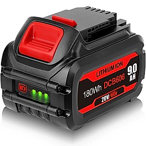 DSANKE DCB606 20V/60V 9.0Ah Battery Replace for DeWalt 60V Flexvolt Battery Compatible with DeWalt DCB606 DCB612 DCB606-2 DCB609 DCB609-2 DCB204 DCB205 DCB206 20V/60V/120V MAX Cordless Power Tools