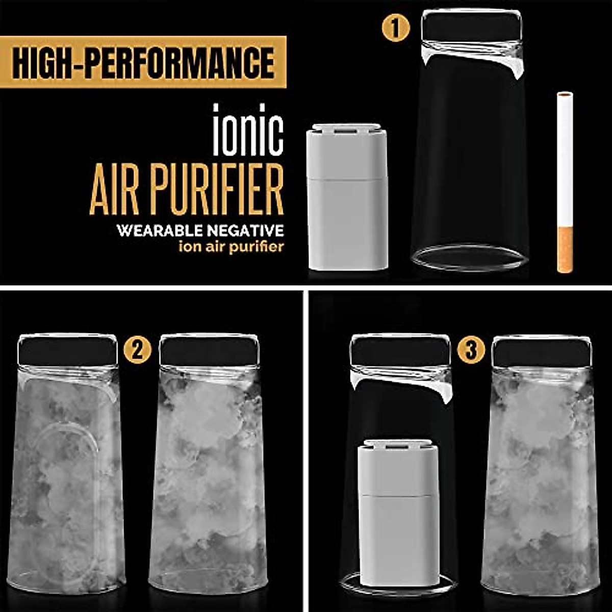 Portable Air Purifier Necklace - Rechargeable and Wearable Personal Air Device for Kids and Adults - Portable & Travel Size, Use at Home, Office, Car, Grocery Store, School or Outdoor Activities