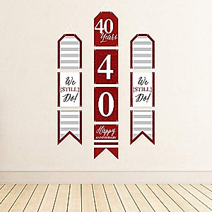 Big Dot of Happiness We Still Do - 40th Wedding Anniversary - Hanging Vertical Paper Door Banners - Anniversary Party Wall Decoration Kit - Indoor Door Decor