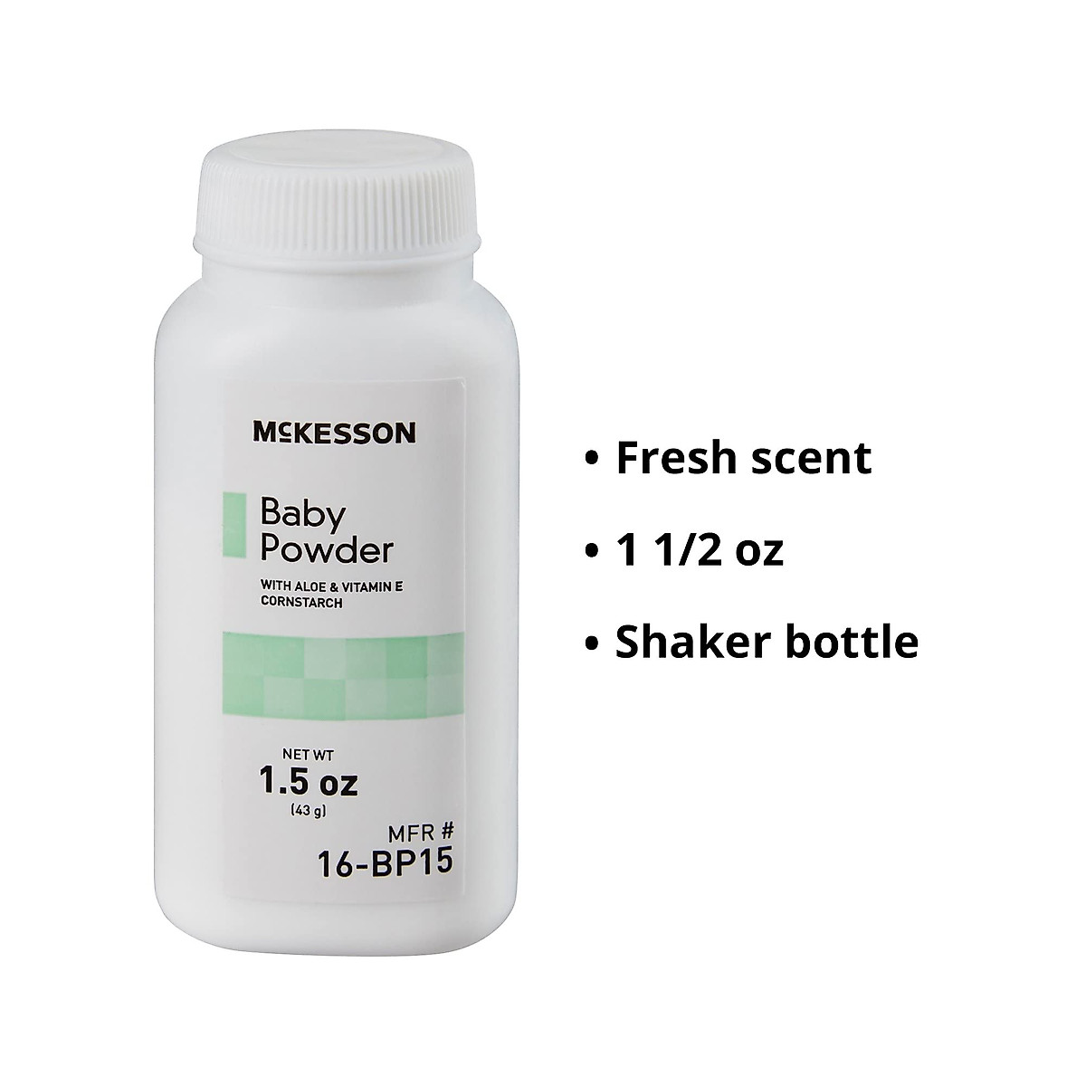McKesson Baby Powder - Cornstarch, with Aloe and Vitamin E - Fresh Scent, 1.5 oz, 1 Count