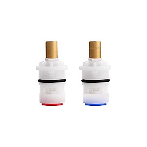 PARLOS Ceramic Stem Disc Faucet Cartridge Replacement for Bathroom Tap (1 Pair Hot & Cold),2103201