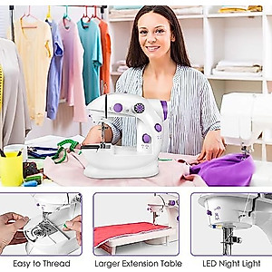 Sewing Machine Mini Portable Electric Dual Speed Sewing Device Hand Held Electric Sewing Machine with14 PCS Sewing Kit for Beginner DIY Household, Travel(Light, Safety)