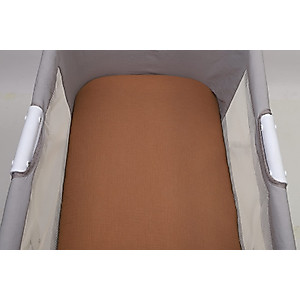 Muslin Bassinet Sheets 2 Pack Set for Baby Boy and Girl, 100% Muslin Cotton Fitted Sheet for Oval Hourglass and Rectangular Bassinet Mattress, Natural and Rainbow