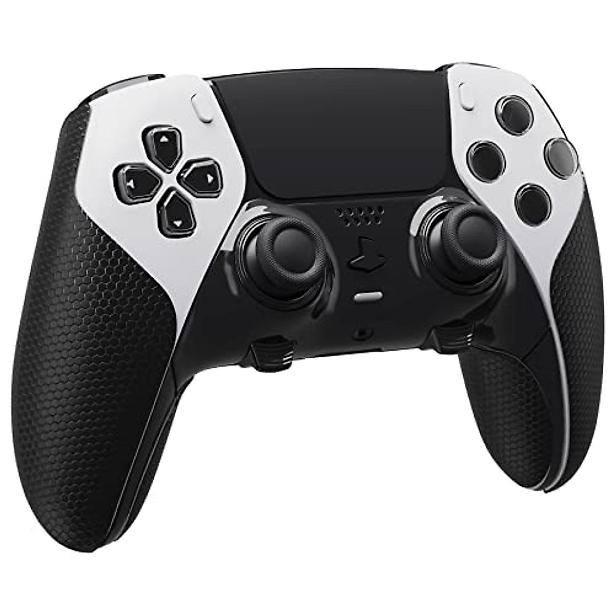 PlayVital Anti-Skid Sweat-Absorbent Controller Grip for ps5 Edge Wireless Controller, Professional Textured Soft PU Handle Grips Anti Sweat Protector for ps5 Edge Controller - Black
