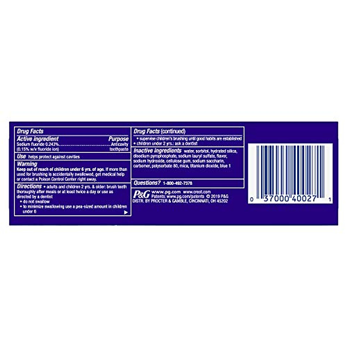 Crest 3D White, Whitening Toothpaste Arctic Fresh, 3.0 Ounce