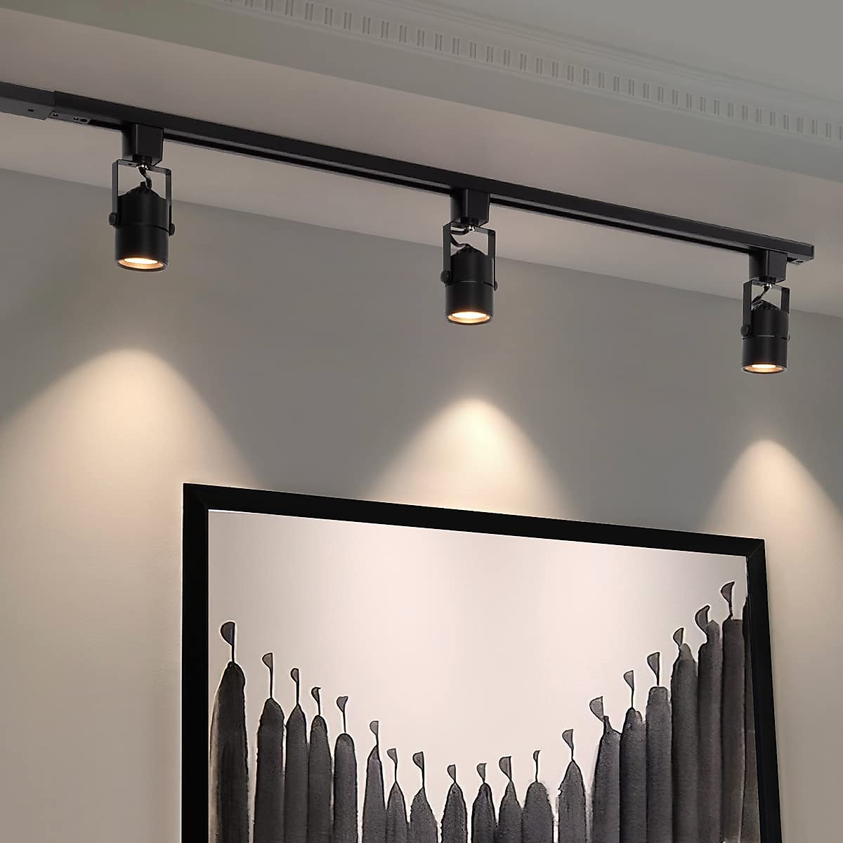 mirrea Bulb Replaceable LED Track Lighting Heads for Black H Type Rail Cylinder Ceiling Spotlight with 8W GU10 Bulb 90 CRI 3000K Warm White 38° Beam Angle Pack of 6