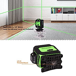 BEKOYWOY 360 Degree 2 in 1 Rotating Base Lifting Platform Laser Level Adapter, 1/4'' and 5/8'' Threaded Mount Aluminum Base, Micro-adjust Horizontal Bubble for Line Laser & Tripod Connector(BW09)