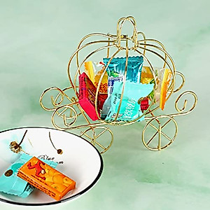 BinaryABC Cinderella Pumpkin Carriage Centerpiece Candy Holder Candy Cart Candy Container Tabletop Decoration for Halloween Wedding Party