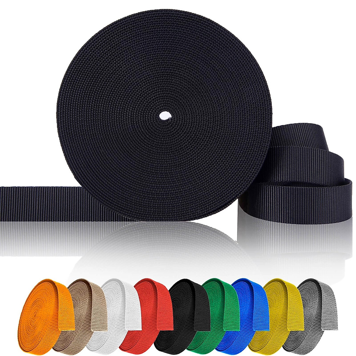 Nylon Webbing 1.5 Inch Strap, Polypropylene flat Webbing for Repairing, Replacement Canvas Strap for backpack straps, Heavy Duty Climbing Webbing 1.5 Inch Wide 10 Yard for sewing bag making lawn chair