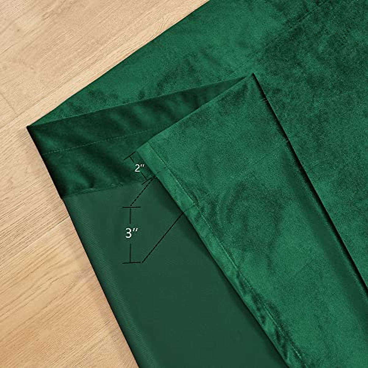 PRIMROSE Emerald Green Curtains 84 inch for Living Room Velvet Blackout Rod Pocket Window Drapes Treatment Room Darkening Decor Curtains for Bedroom Set of 2 Panels