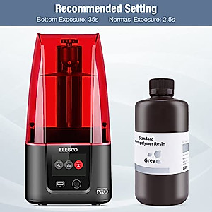 ELEGOO 3D Printer Resin 405nm LCD Fast UV Curing Standard Resin Photopolymer Resin High Precision Non Toxic Low Odor for DLP/LCD 3D Printing Grey 1000G