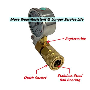 4000PSI Pressure Washer Pump Horizontal Shaft 1" For Devilblis EXHP3640 For Annovi Reverberi RKV4G36 For EB4040HA For Honda GX340 11HP GX390 13HP With Pressure Gauge 3/8 Inch Quick Connect